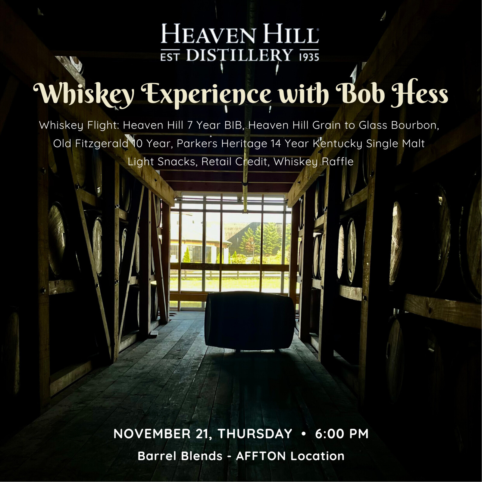 Heaven Hill Whiskey Experience with Bob Hess - Barrel Blends