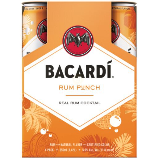 BACARDI RUM PUNCH COCKTAIL RTD COCKTAIL CANS 12OZ - Baltimores Best ...