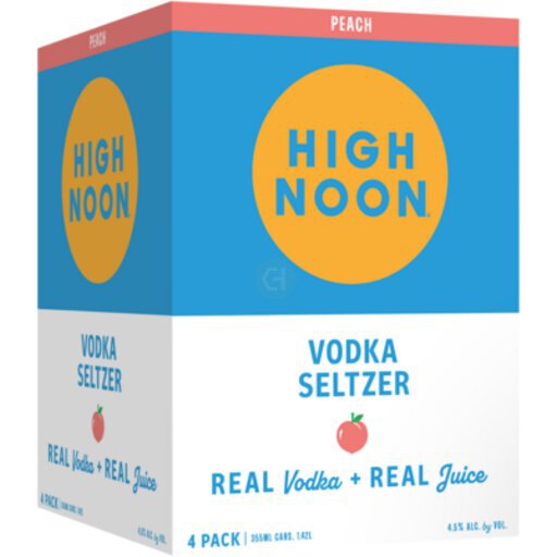 High Noon Peach Vodka Hard Seltzer 355ML - Jacob Liquor Exchange ...